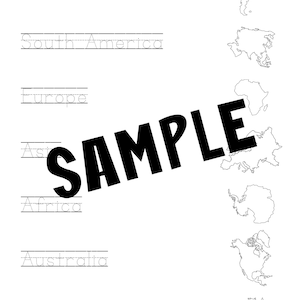 Continents BUNDLE, Facts and Coloring Pages, Worksheets, 3-part Cards ...