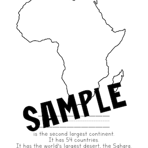 Continents BUNDLE, Facts and Coloring Pages, Worksheets, 3-part Cards ...