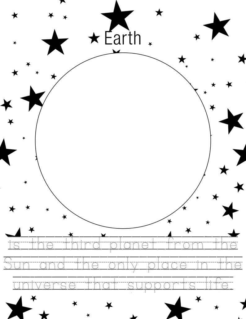 Solar System Learning Bundle: Flashcards, Tracing & Coloring (digital ...