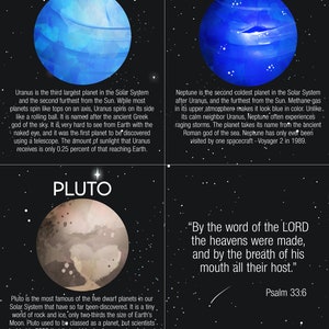 Solar System Flashcards With Bible Verse | Educational Cards, Printable ...