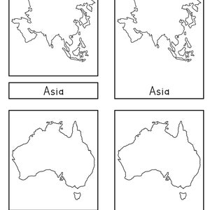 Continents BUNDLE, Facts and Coloring Pages, Worksheets, 3-part Cards ...