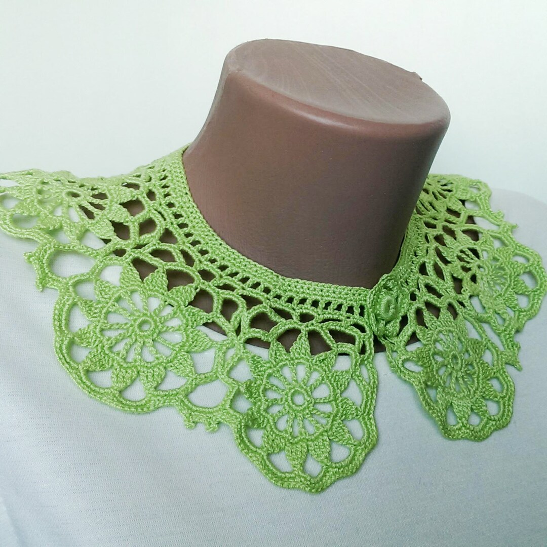 Green Collar Necklace Crochet Collar Necklace Romantic Lace Collar ...