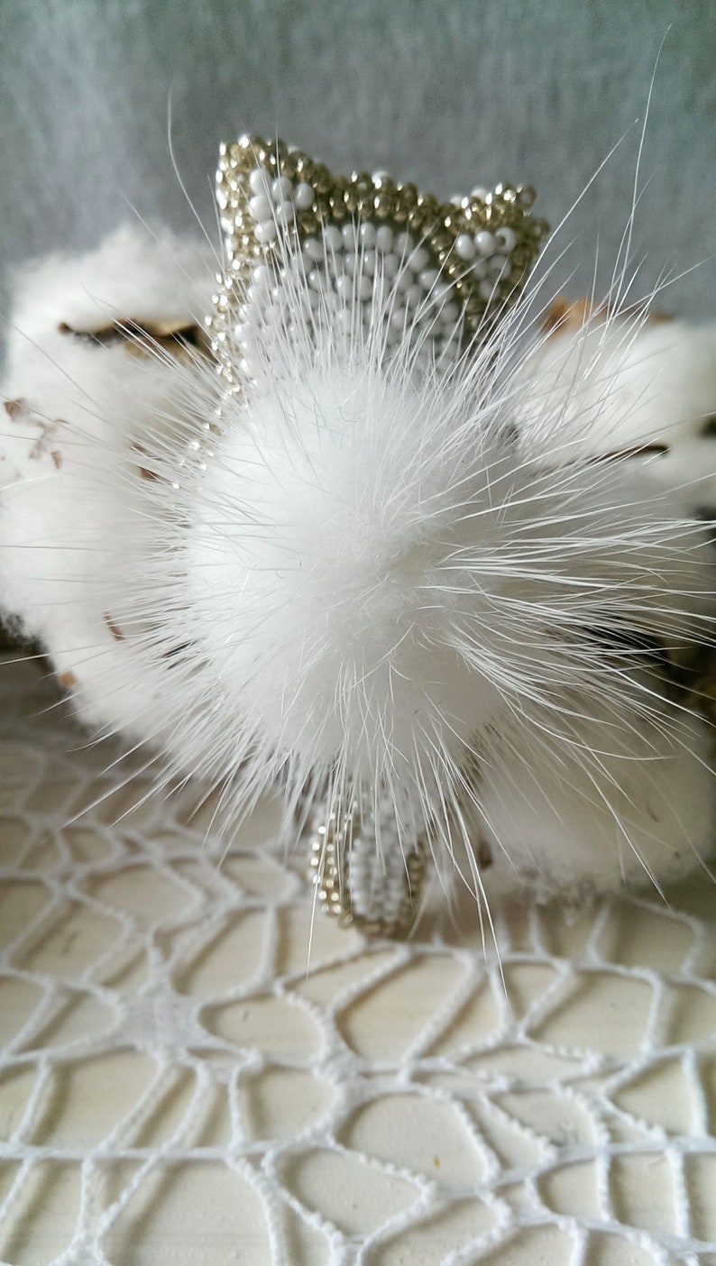 Little White Rabbit Brooch Fluffy Miniature Cat Brooch Animal - Etsy
