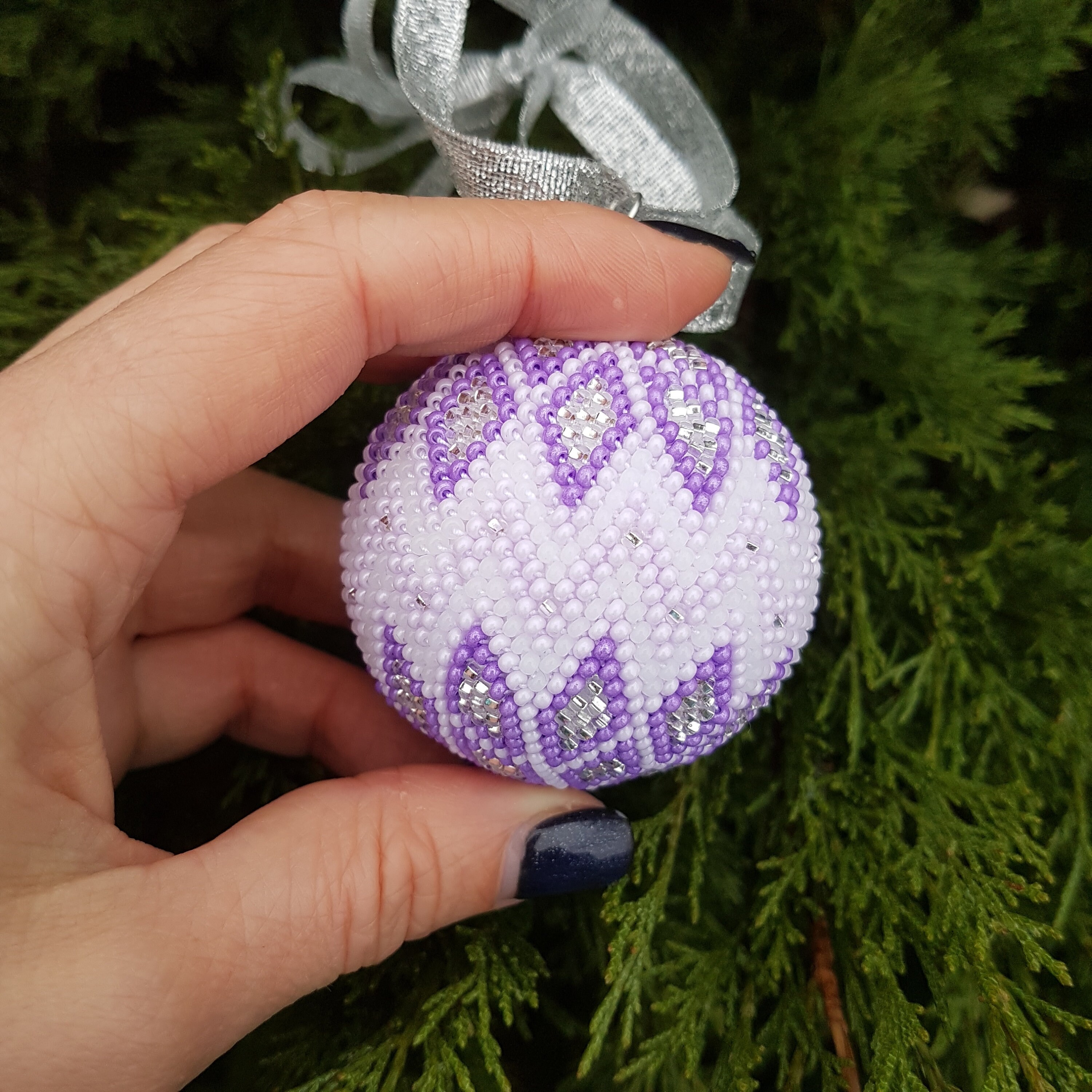 Set of 4 Christmas Tree Ball in Gift Box Beads Ornament Ball - Etsy