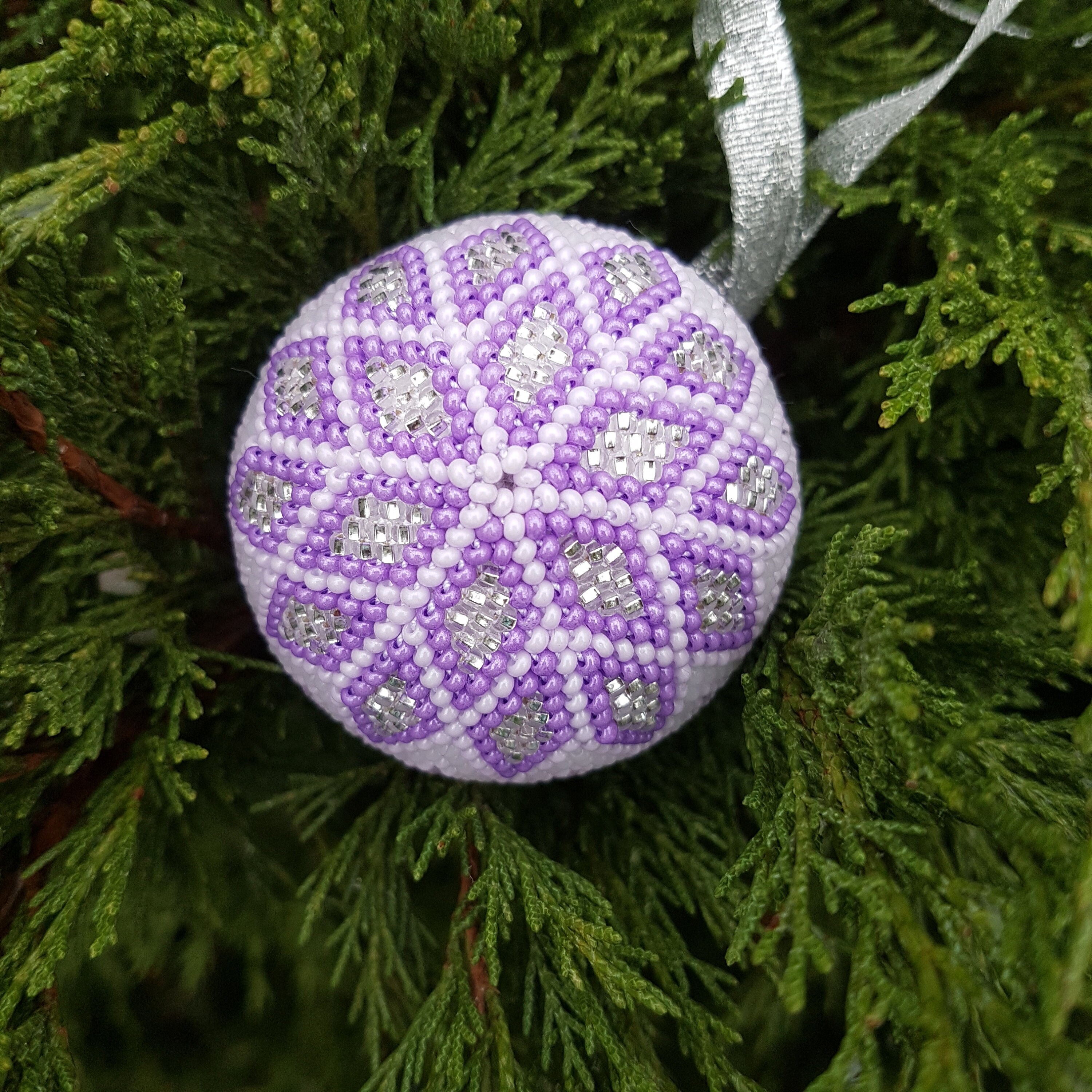 Set of 4 Christmas Tree Ball in Gift Box Beads Ornament Ball - Etsy