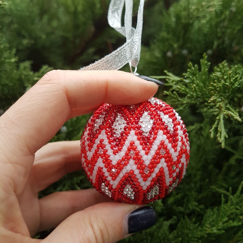 Set of 4 Christmas Tree Ball in Gift Box Beads Ornament Ball Diameter 5 ...