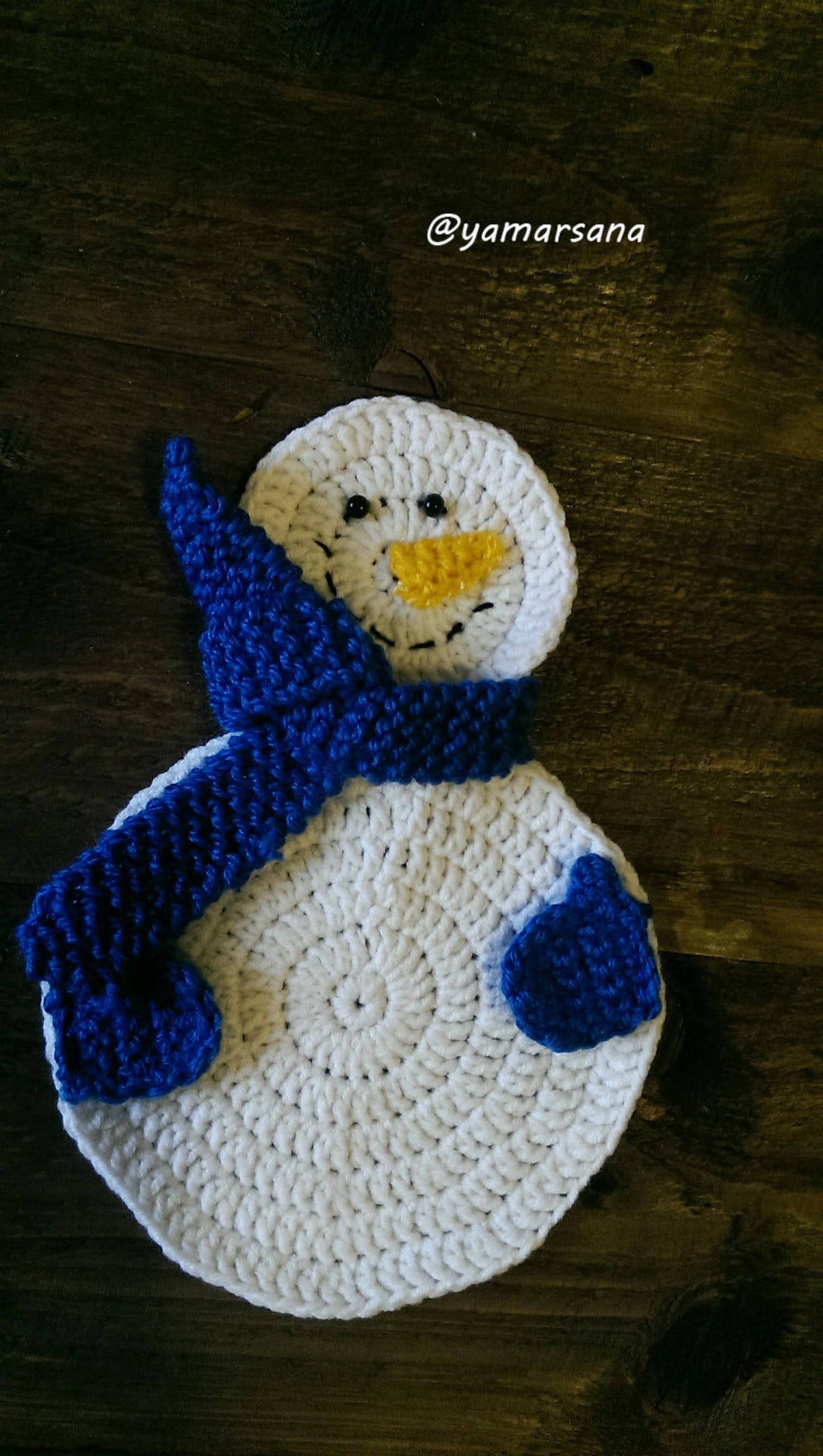 Crochet Coasters Set Snowman Christmas Coasters Holiday Decor ...