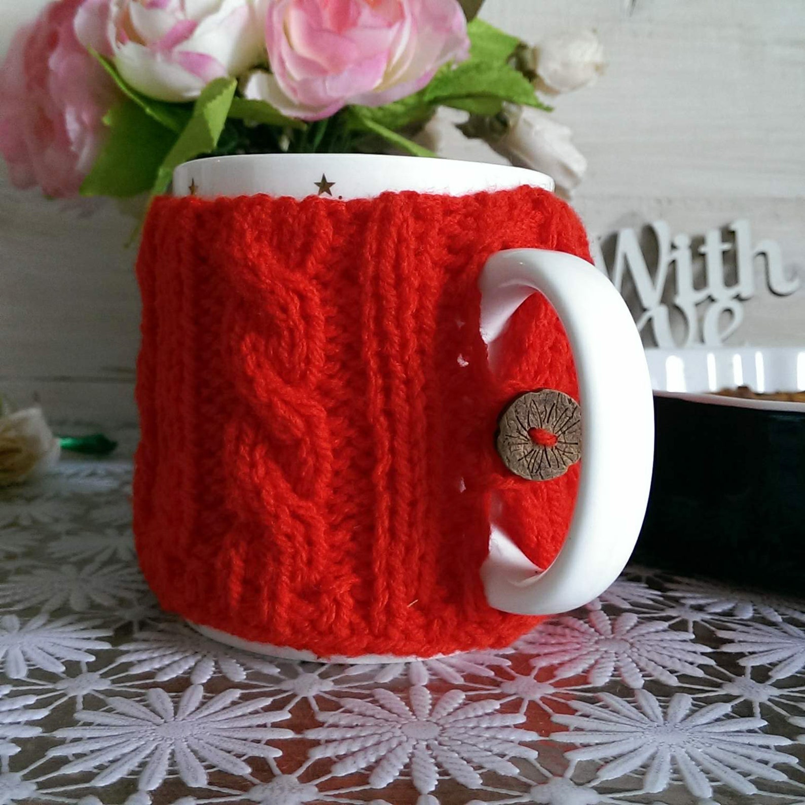 Red Sweater Mug Funny Cup Cozy Christmas Decor Sweater Cup Braid ...