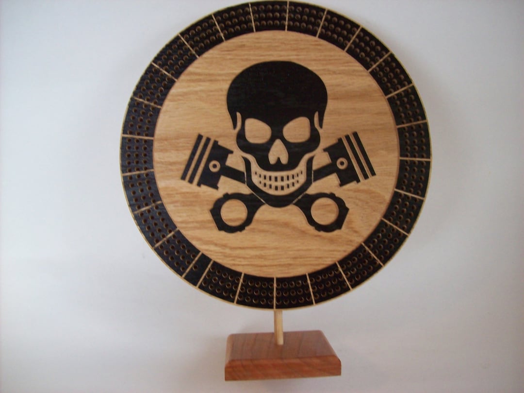 Skull and Pistons Custom Cribbage Board - Etsy