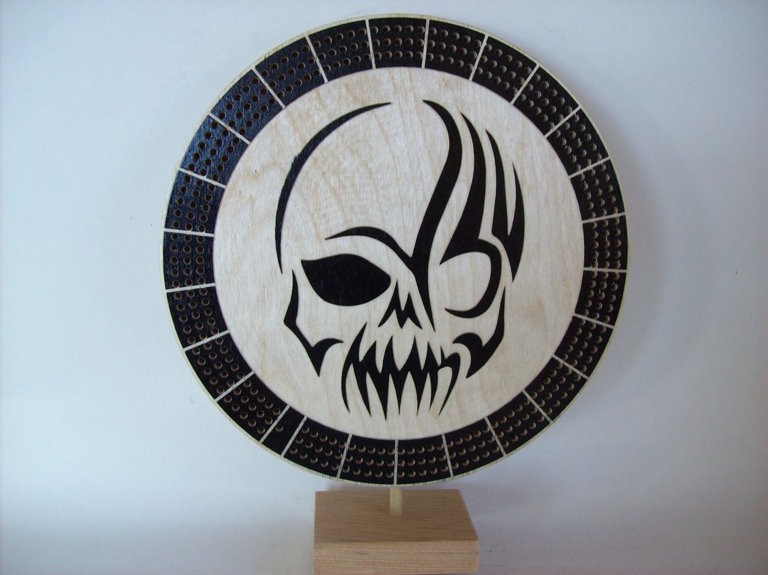 Tribal Skull Custom Cribbage Board - Etsy