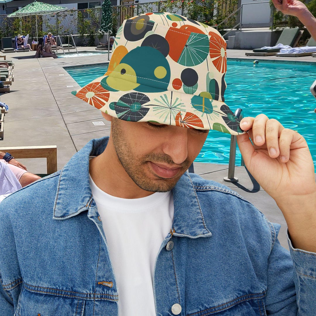 Atomic Peace Circles Bucket Hat: Mid-century Modern Style - Etsy