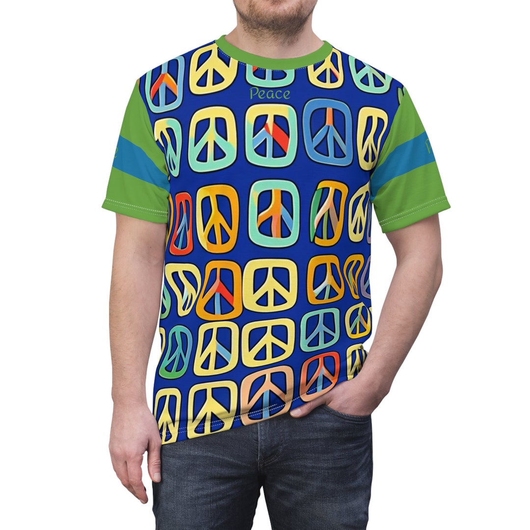 Square Peace Signs Pull Over Unisex Shirt Retro Mod Peace - Etsy