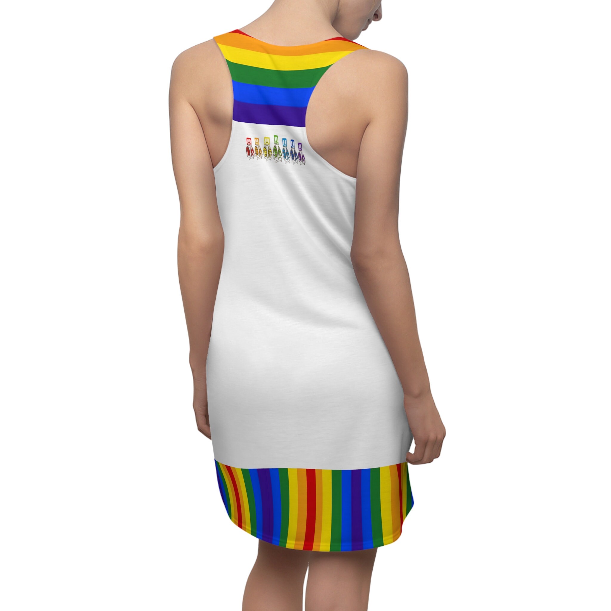 Diverse Peace Pride Racerback Sleeveless Dress, Rainbow LGBTQ Pride ...