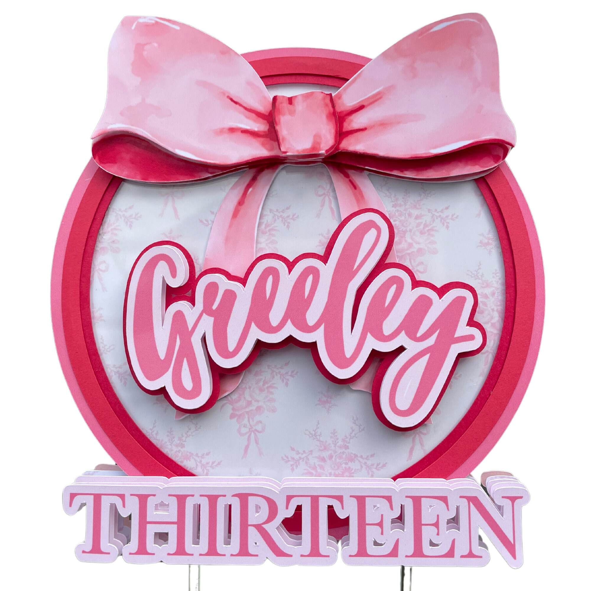 Coquette Cake Topper, Pink Bow, Love Shack Fancy, Girl Birthday Party ...