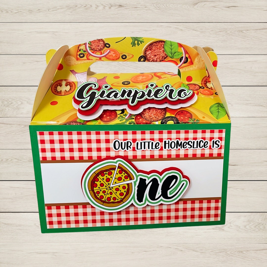 Pizza Gable Boxes, Personalized Pizza Favor Boxes, Custom Pizza Theme ...