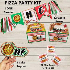 Pizza Cake Topper, One Cake Topper, Custom Pizza Theme, Pizza Party Kit ...