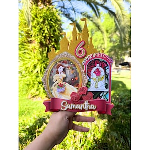 Belle Princess Cake Topper, Beauty and the Beast, Bella Inspired Custom ...