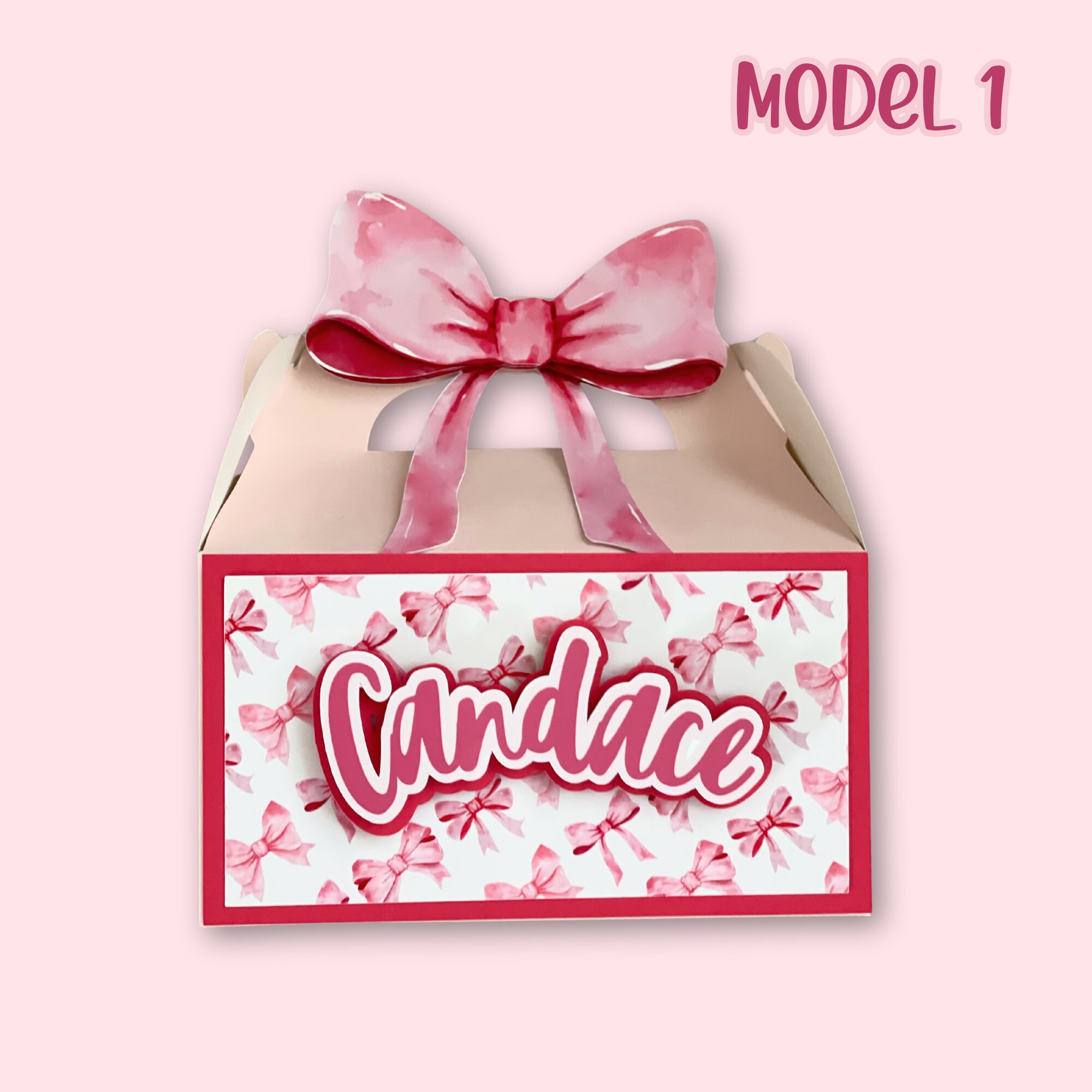 Coquette Gable Boxes Custom , Coquette Pink Bow, Pink Bow Boxes for ...