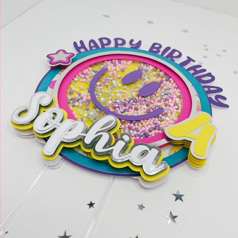 Happy Face Cake Topper, Smile Face Cake Topper, Birthday Decoration ...