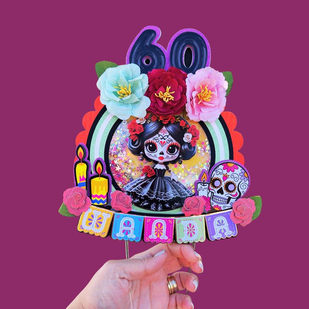 Catrina Cake Topper • Day of the Dead Birthday Topper • Sugar Skull ...