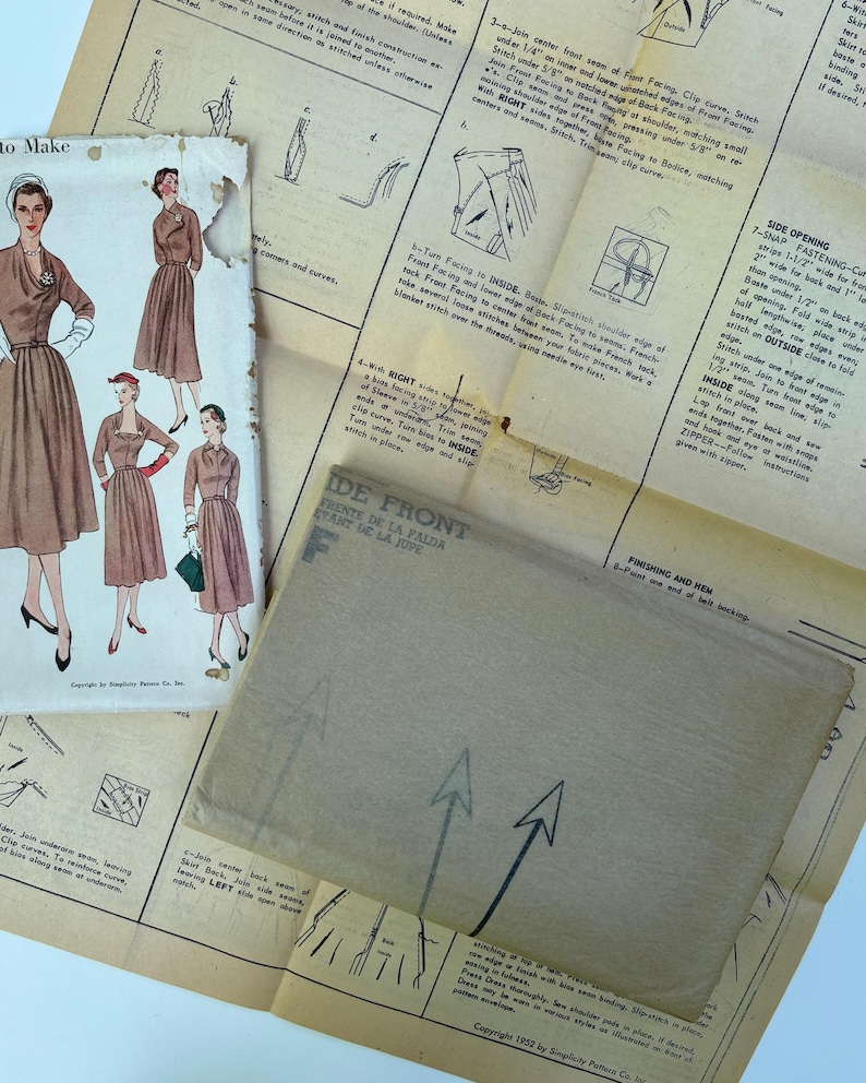 1952 Simplicity Dress Sewing Pattern 4181, Bust 30, Uncut - Etsy