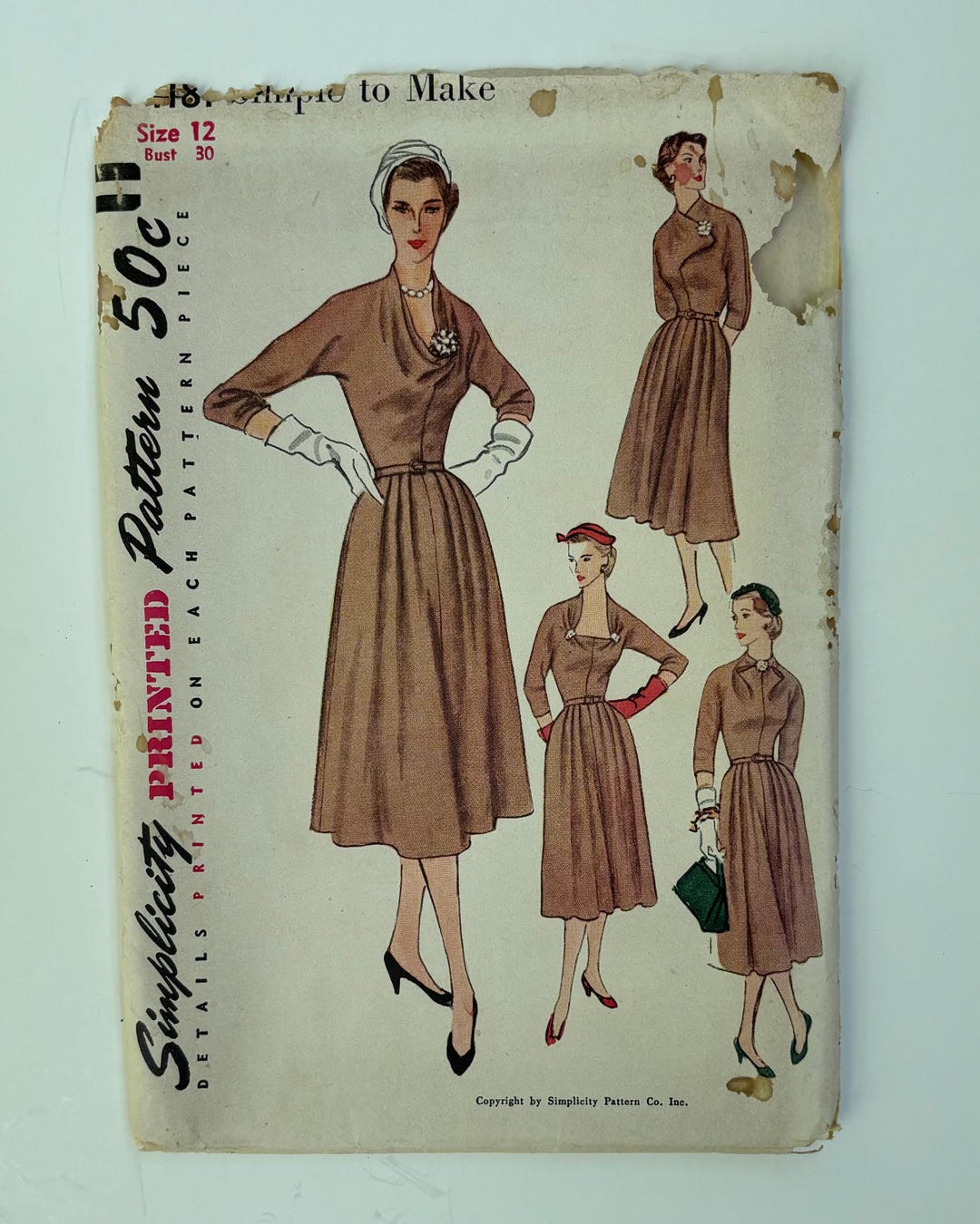 1952 Simplicity Dress Sewing Pattern 4181, Bust 30, Uncut - Etsy