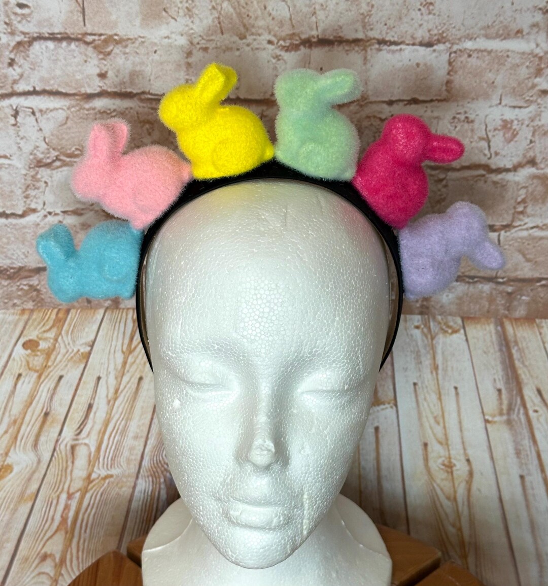 Flocked Bunny Easter Costume Headband - READY TO SHIP - Bunny Headband ...