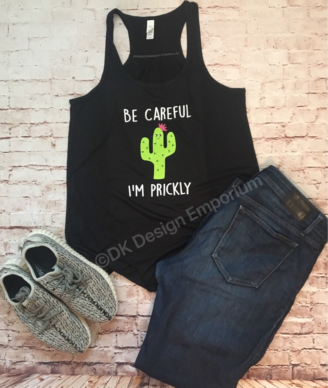Funny Cactus Flowy Women's Tank - Be Careful I'm Prickly Top - Saguaro ...