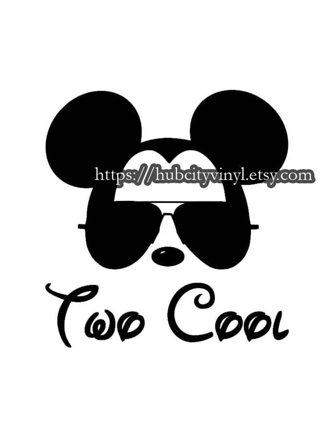 Two Cool - Mickey Mouse in Shades Vinyl DIY IRON ON - Etsy