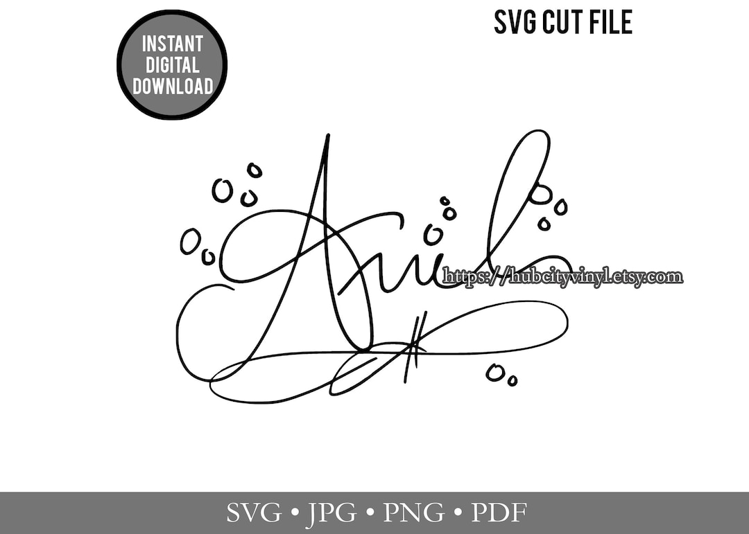 SVG - Cut File - Instant Download - Little Mermaid Ariel Signature ...