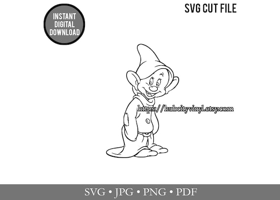 SVG Cut File Instant Download Dopey .svg .jpg .png - Etsy Finland