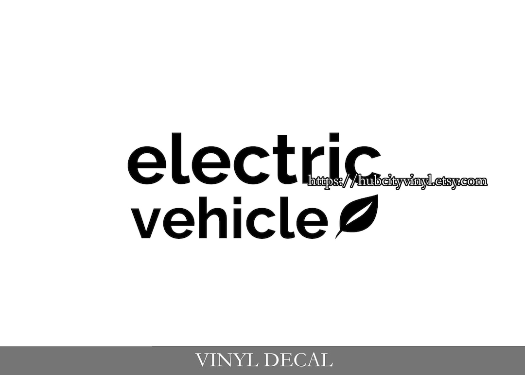 Electric Vehicle Leaf Vinyl Decal - Etsy