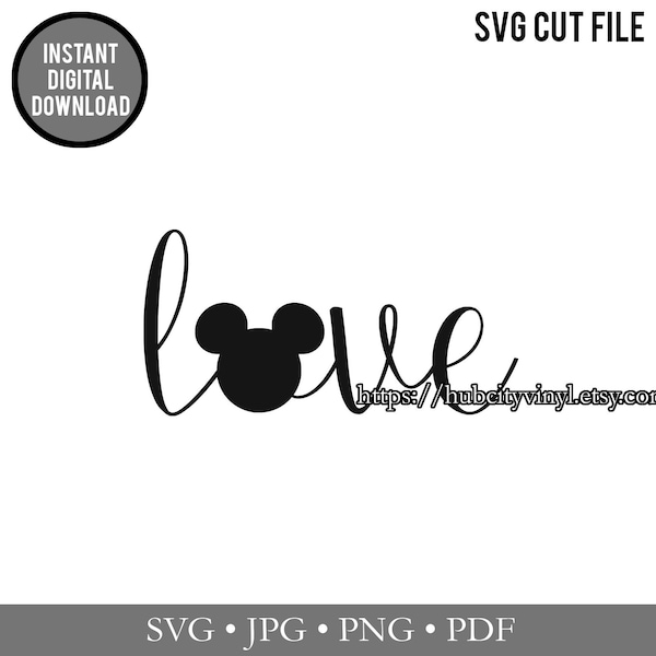 Mickey Love Svg - Etsy