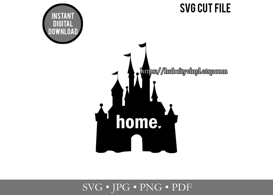 SVG - Cut File - Instant Download - WDW Castle Home (.svg, .jpg, .png ...