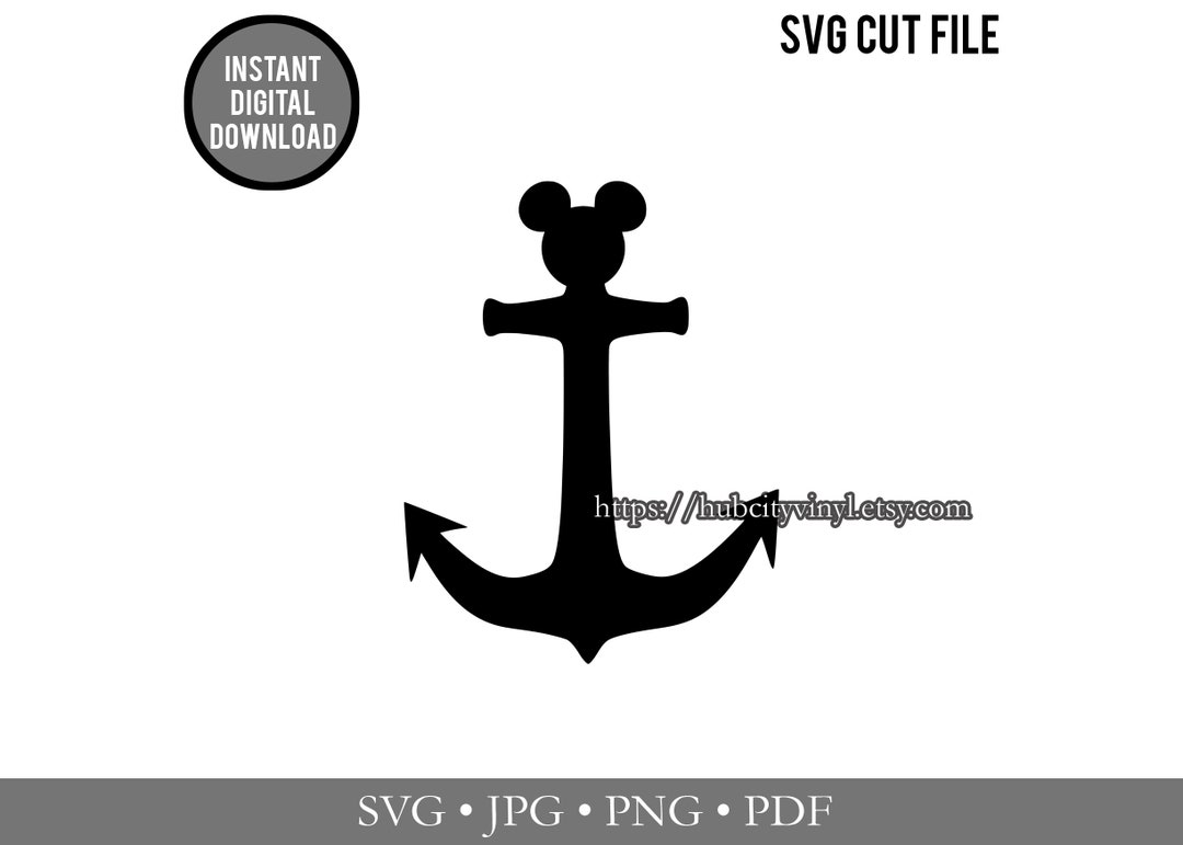 SVG - Cut File - Instant Download - DCL - Mickey Anchor (.svg, .jpg ...