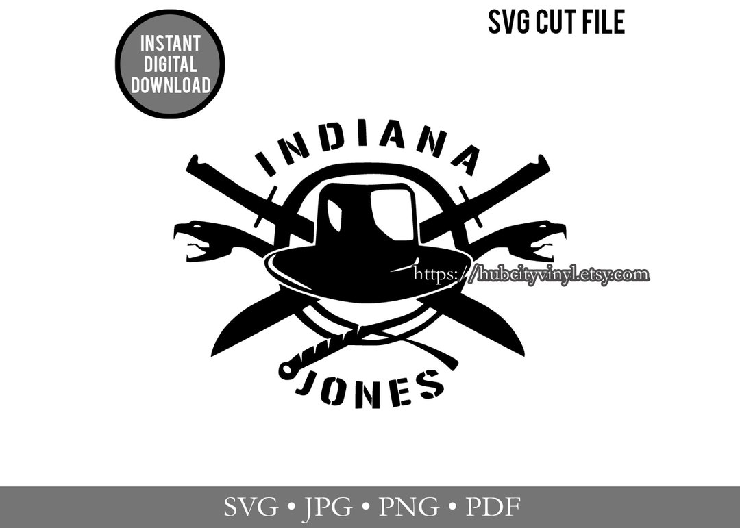 SVG Archivo de corte Descarga instantánea Indiana Jones .svg, .jpg ...