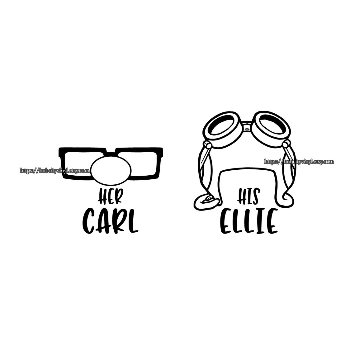 Her Carl - His Ellie - Disney - 2 Matching DIY IRON ON Decals - Etsy