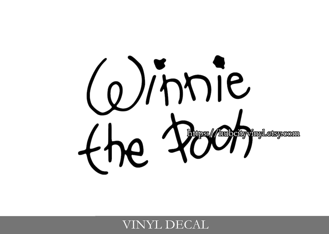 Winnie the Pooh - Autograph - Vinyl Decal - Etsy