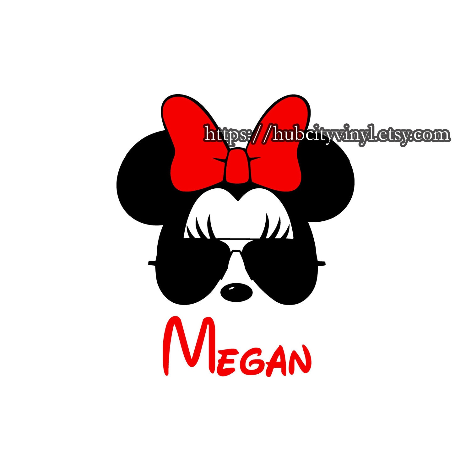 Minnie Mouse in Shades - Personalized - Vinyl DIY IRON ON - Etsy