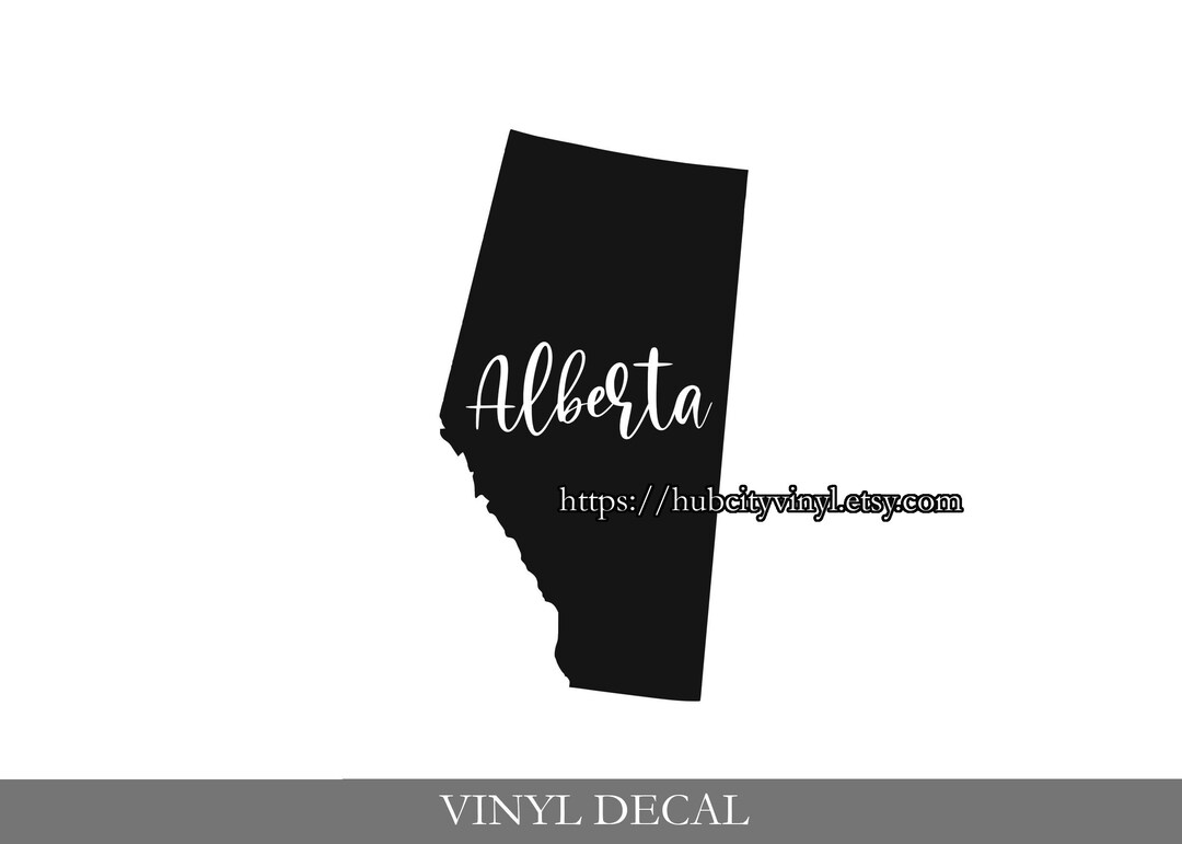 Alberta Cursive Vinyl Decal - Etsy