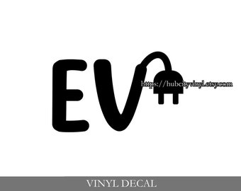 Plug EV Vinyl Decal - Etsy