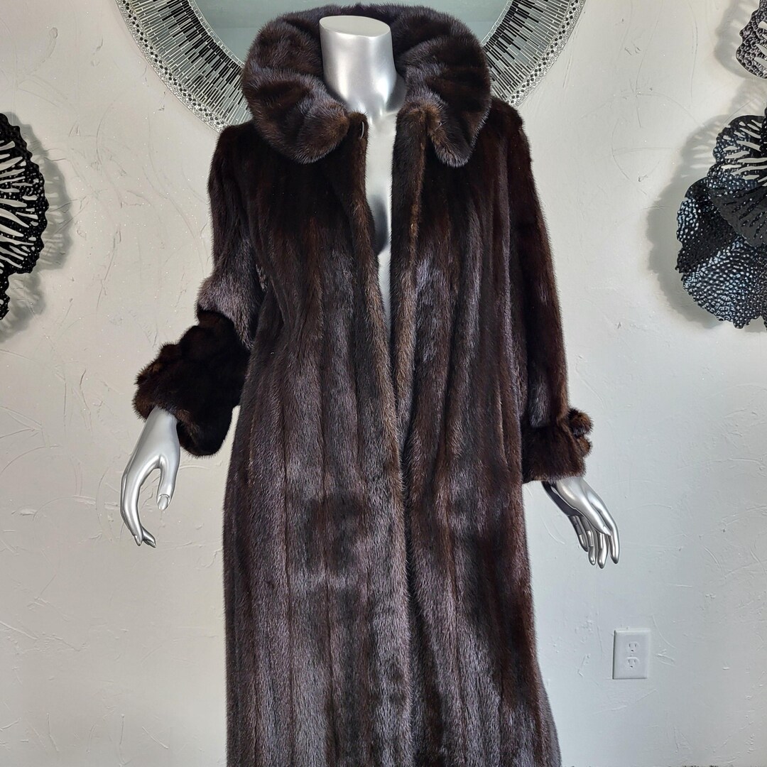 BRUNOS~SZ L~stunning Vintage Ranch Brown Mahogany Genuine Real Full ...