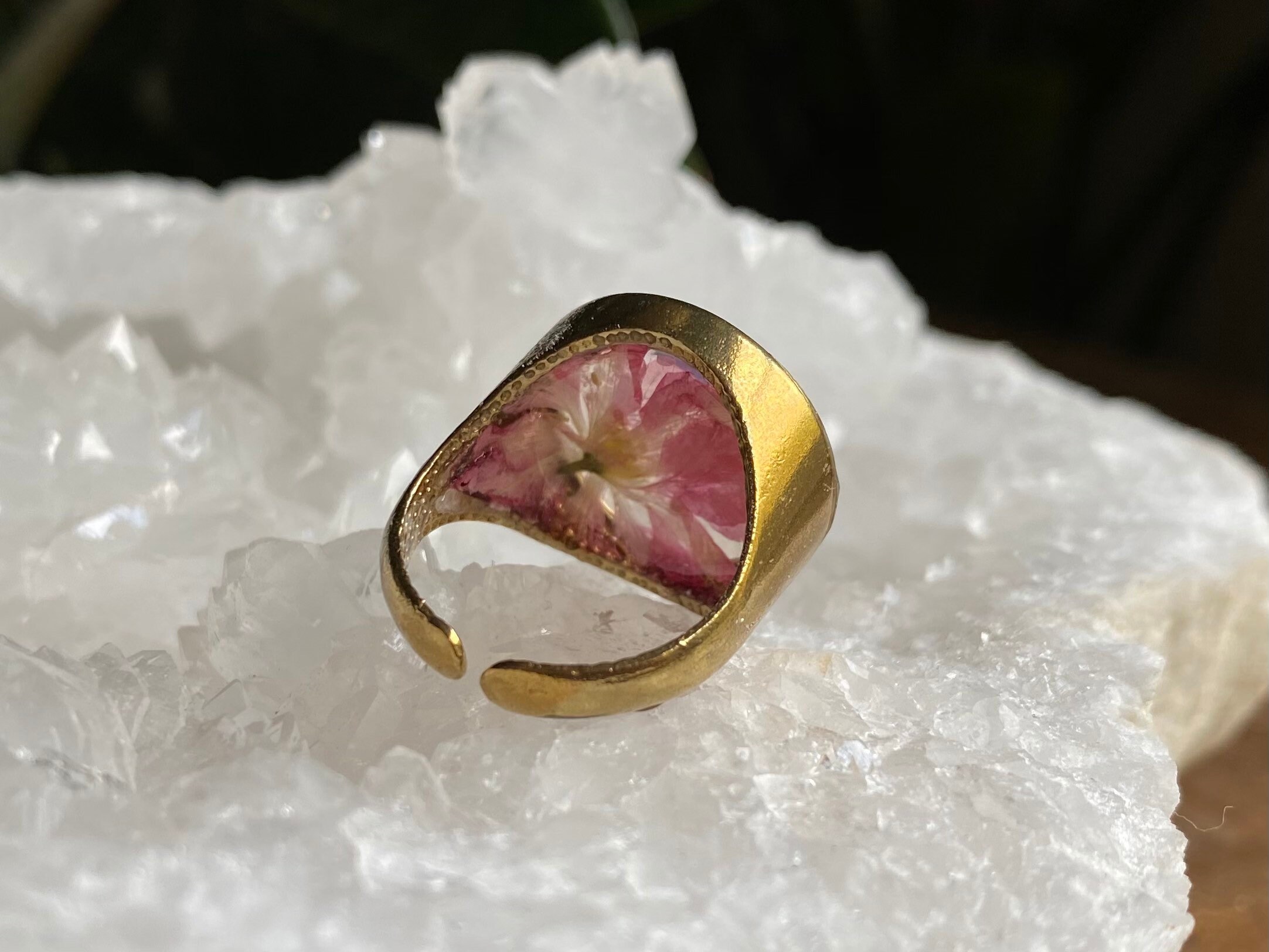 Real Flower Ring / Botanical Jewelry / Terrarium Ring / Boho - Etsy ...