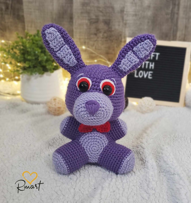 Fnaf Bonnie Crochet Toy Video Game Crochet Plushie Etsy