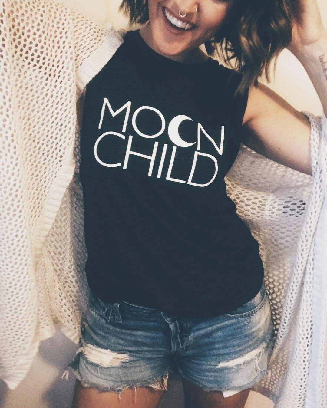MOON CHILD Tees Moon Child Moonchildren Moon Tee Moon Child Tee