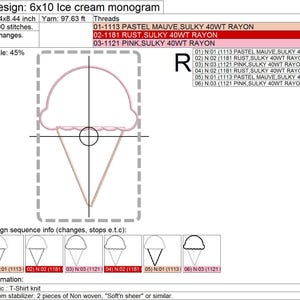Monogram Ice Cream Cone Applique Design, Summer Appliqué Designs, Beach ...