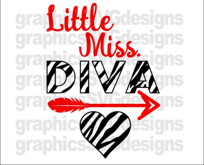 Litte Miss Diva SVG File for Cricut and Cameo DXF for - Etsy
