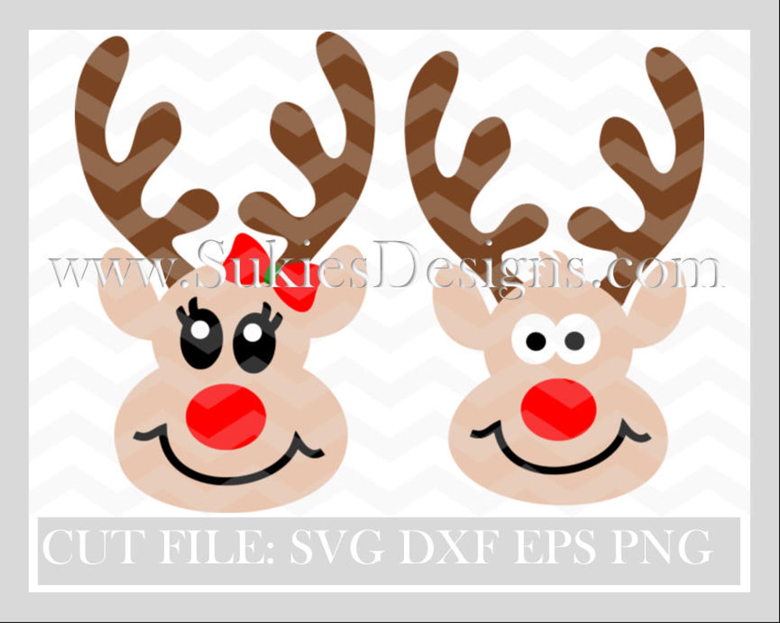 Christmas Bundle Reindeer SVG, DXF, PNG Files for Cricut and Silhouette ...