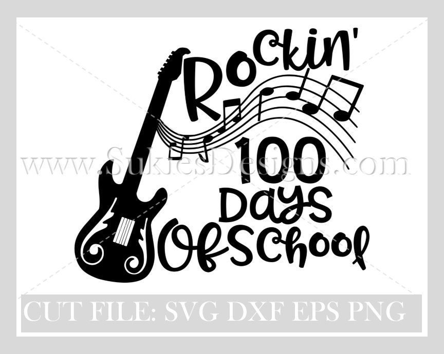 Rockin 100 Days of School SVG Files 100 Days of School Svg100 - Etsy