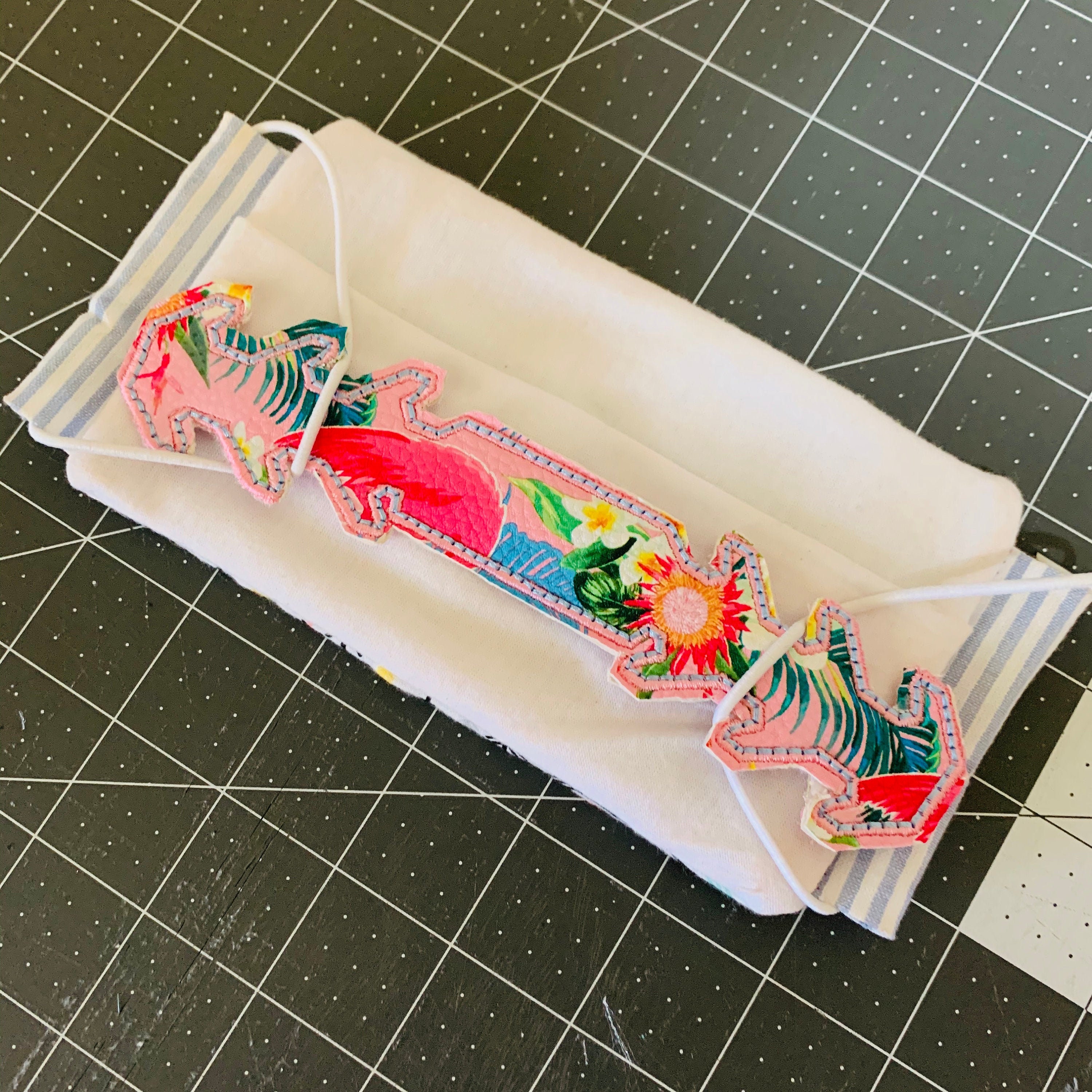 Quilting face mask elastic adaptor In The Hoop Extender for Face Mask ...